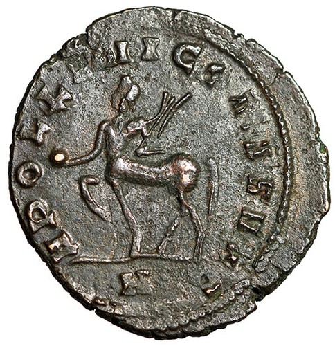 Gallienus Antoninianus "Apollo Blessing, Centaur Holding Trophy ...
