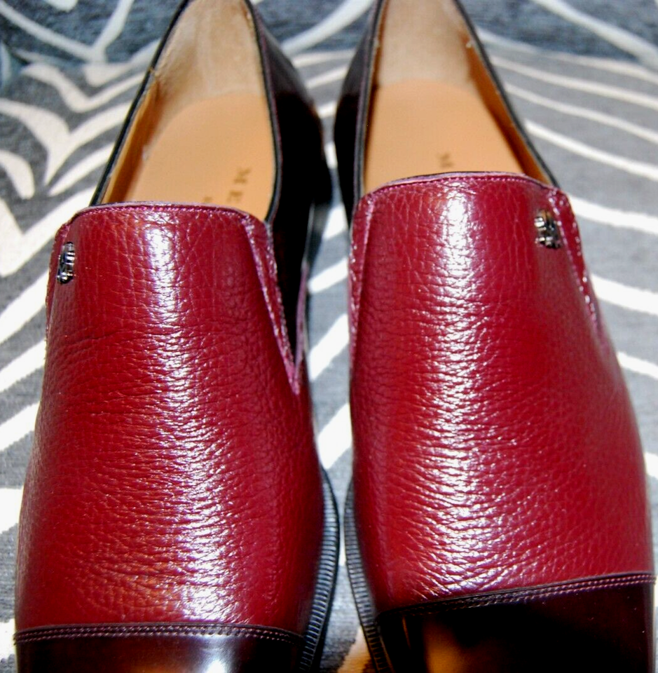 Mezlan Milani Burgundy Calfskin & Deerskin Men’s Classic Dress Slip ON ...