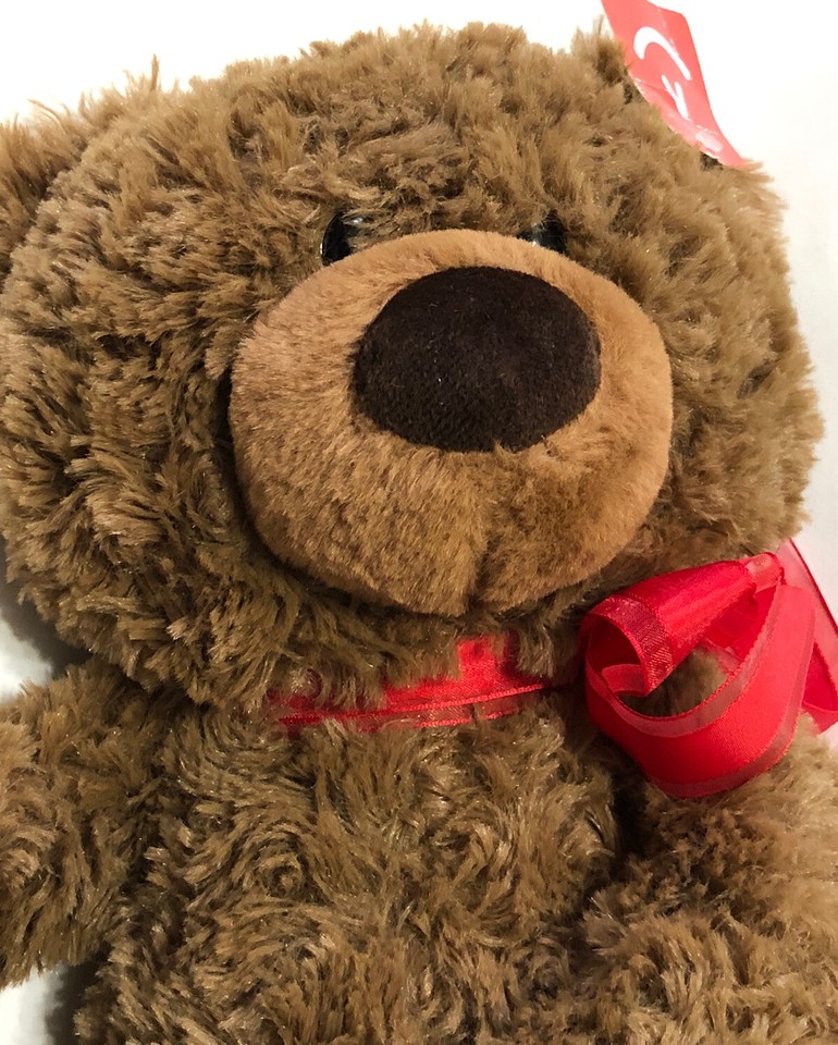 Aurora Bear 15" Coco Bear Brown Stuffed Animal With Red Bow-PB1 | eBay