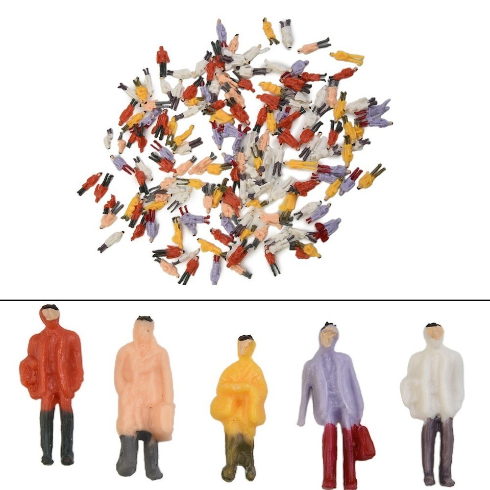 100/200 Pcs 1:87 HO Scale Painted Figures Model People Passengers ...
