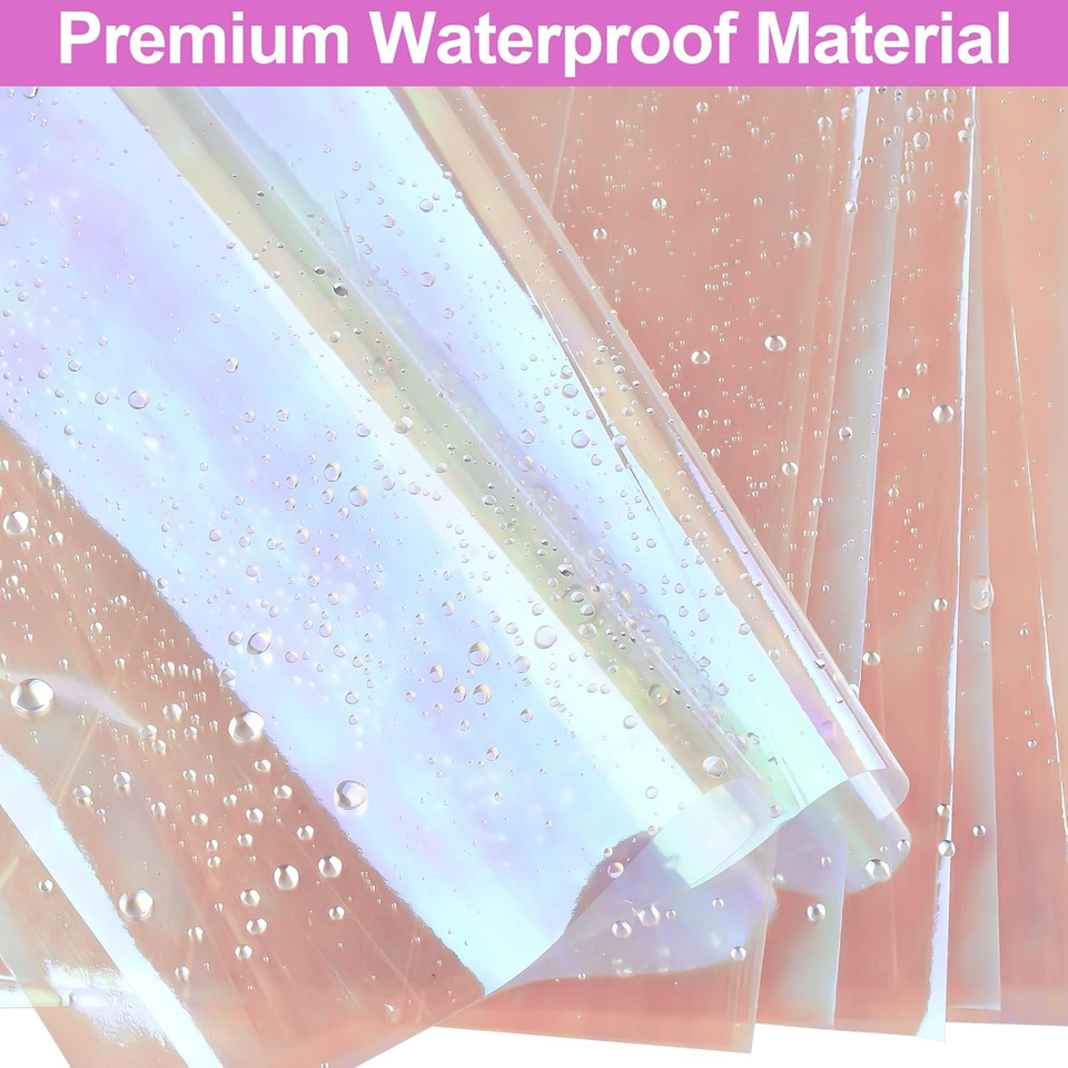 120 PCS Iridescent Cellophane Sheets, 6x8 Inches Holographic Candy ...
