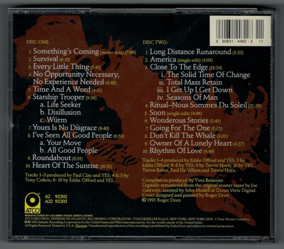 Yes - Yesstory (CD 2 disc) 1992 | eBay