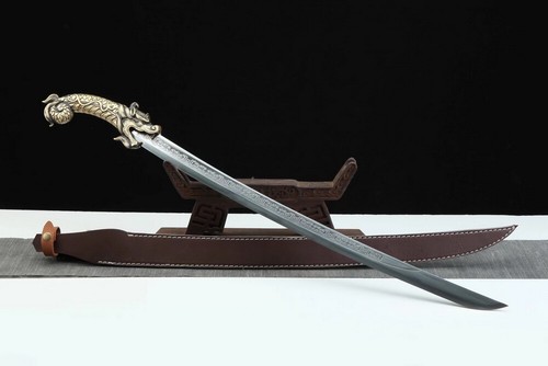 Nice Brass Dragon Head Handle Saber Sword Hunting Knife Stainless Steel ...