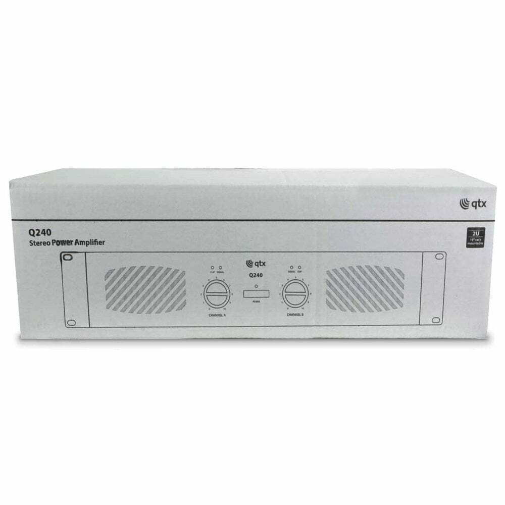 QTX Q240 Professional 240W Stereo PA DJ Power Amplifier 120w+120w Amp ...