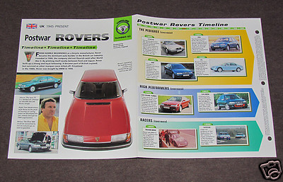 ROVER CARS HISTORY 1945-1998 PHOTO BOOKLET BROCHURE 100 200 3500 800 ...