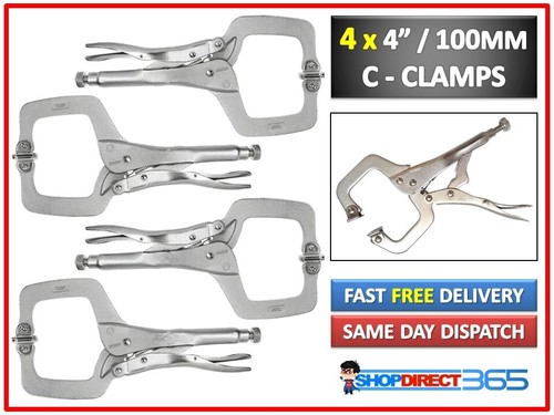 4 PIECE 4" MINI WELDING C CLAMPS MOLE VICE GRIP LOCKING PLIERS SHEET ...