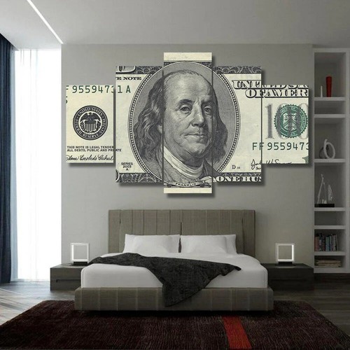 $100 US Dollar Bill Money Cash Business Finance 5 Piece Panel Canvas ...