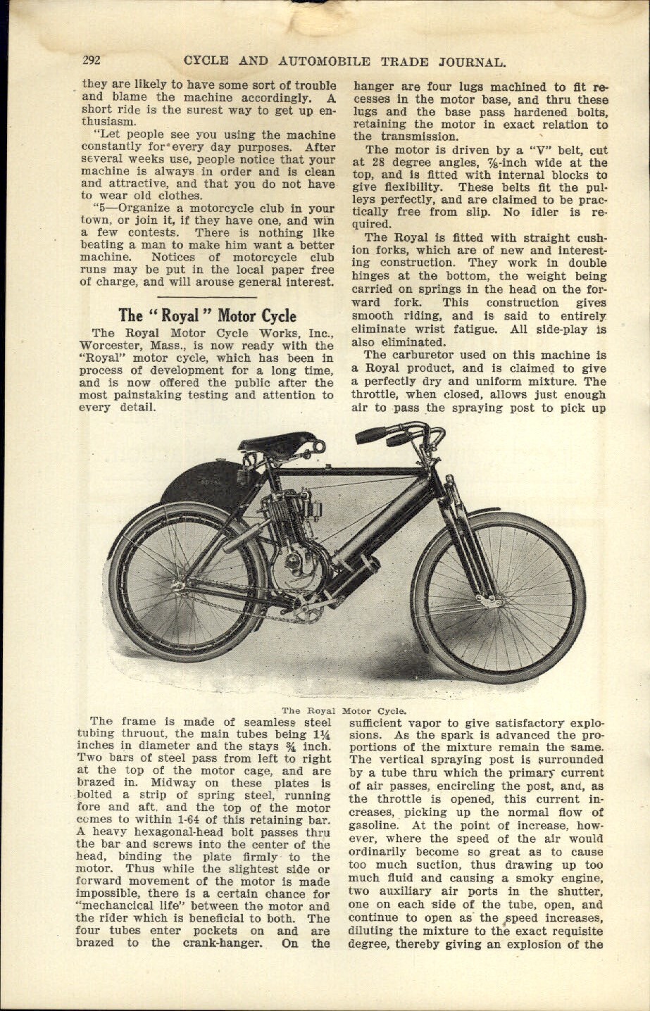 1907 PAPER AD CAR AUTO 3 PG ARTICLE Royal Motorcycle 1908 Light Yale ...