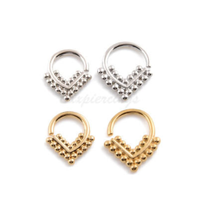 1pc 1.3mm, 1.4mm Gauge Brass SEPTUM DAITH Ring Retainer Spacer Hoop ...
