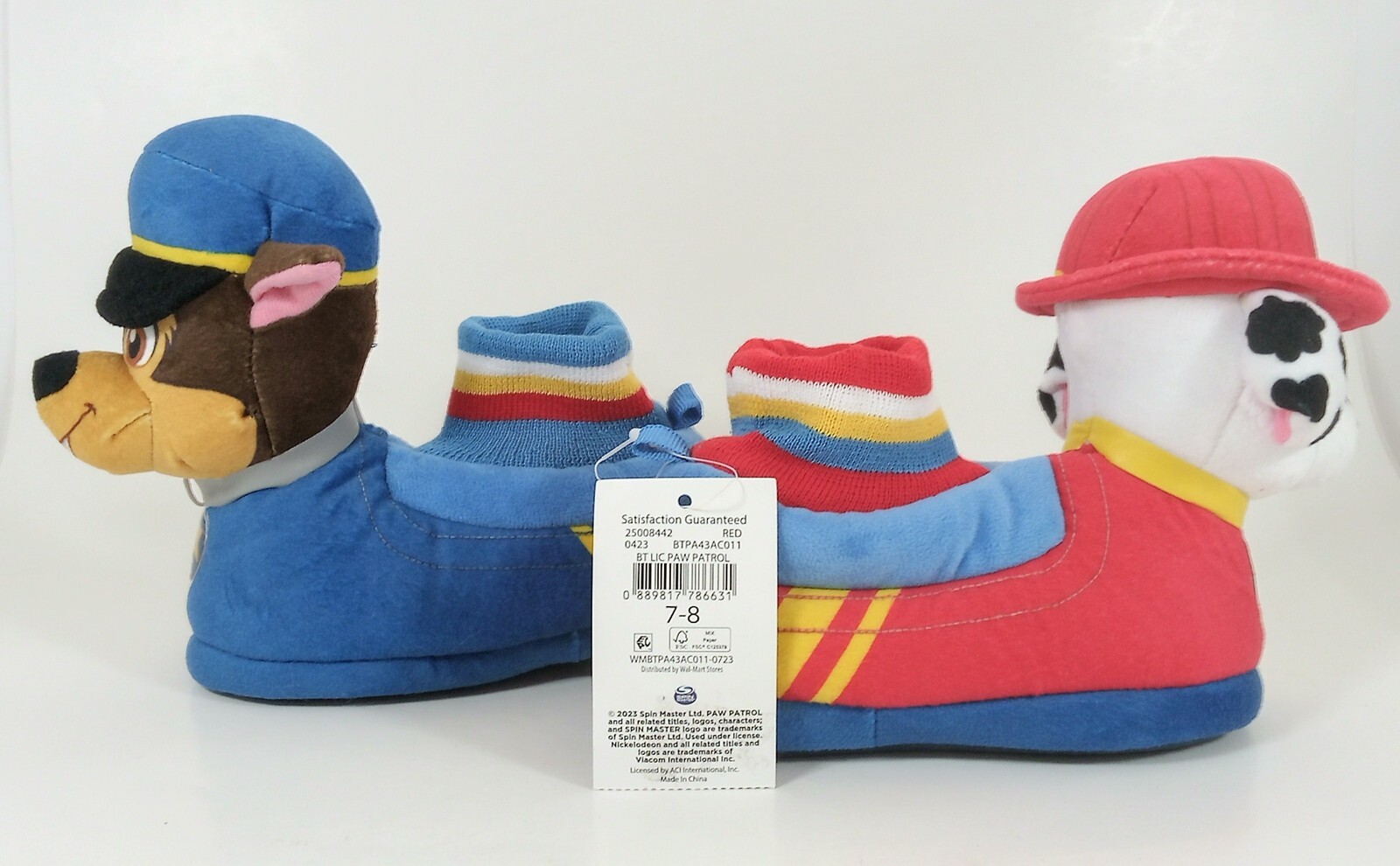 Nickelodeon Paw Patrol Slippers 7-8 Light Up Toddler Boy Chase Marshall ...