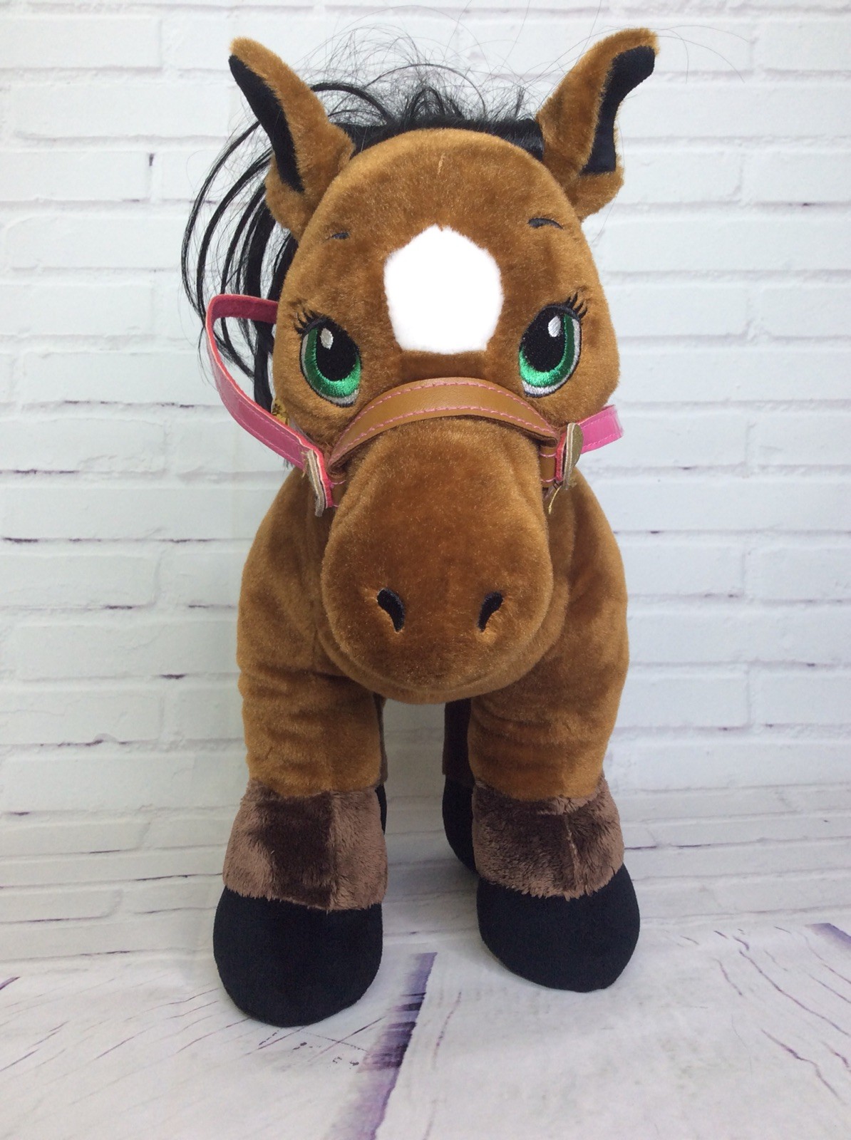 Build A Bear Horses & Hearts Bay Thoroughbred Brown Stuffed Animal ...