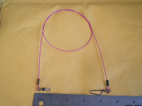 15 PCS S. STEEL WIRE SPINNER LEADER 30" 100 LBS TEST W/COASTLOCK SNAP ...