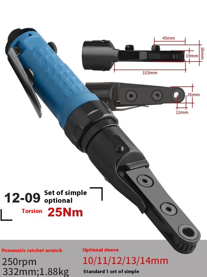Pneumatic Air Ratchet Wrench Sockets Work Settings for Car Repairing ...