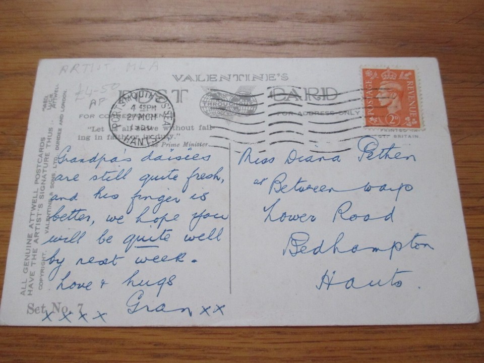 1950 Mabel Lucie Attwell Artist Signed Postcard. From Valentine's Set ...