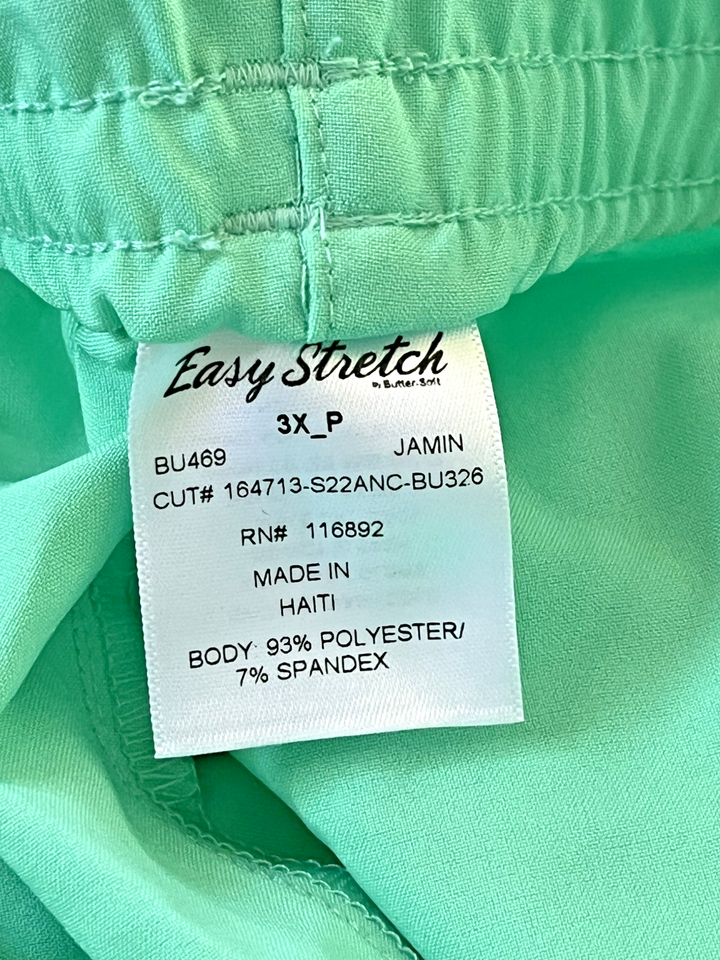 Women’s Plus 3X Petite Easy Stretch Nala 5 pocket Scrub pants Jade Mint ...