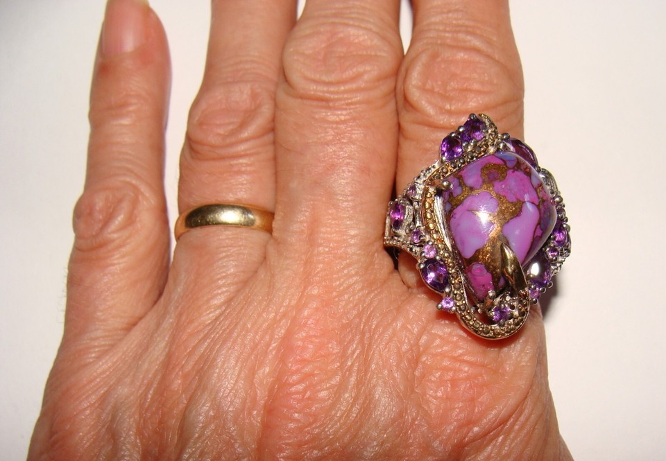 Chuck Clemency Sterling Silver Purple Turquoise Amethyst Vermeil Snake ...