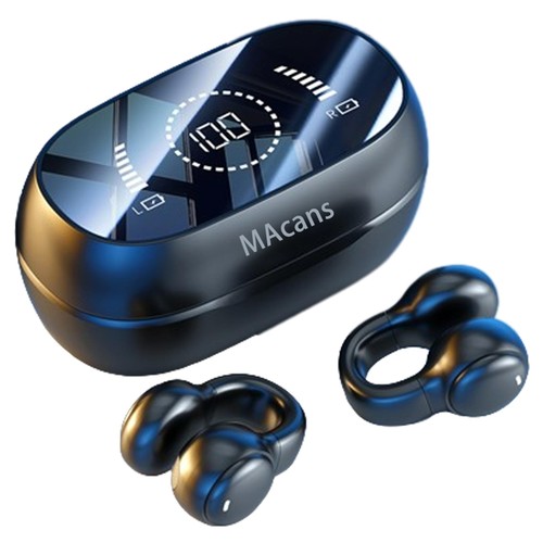 Wireless Earbuds Open Ear Clip Headphones Air Conduction Earbuds LED ...