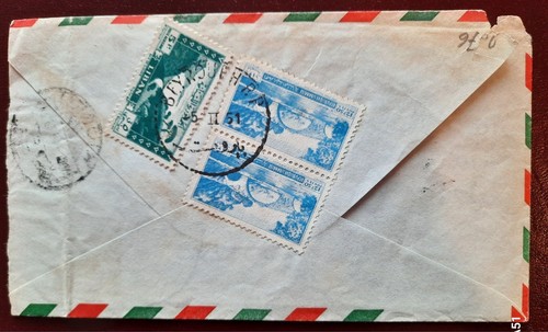 1951 Beyrouth Beirut LEBANON Registered postal cover to Middle East 3 ...