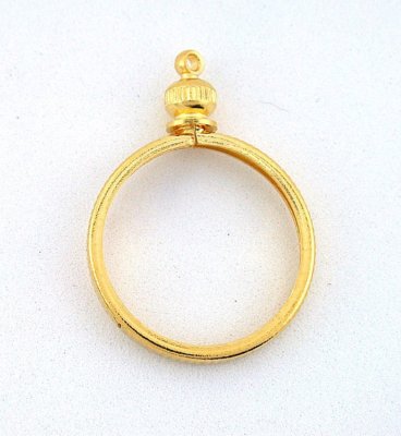 ONE 5 CENT NICKEL GOLD COLOR COIN HOLDER PENDANT MOUNTING MOUNT FINDING ...