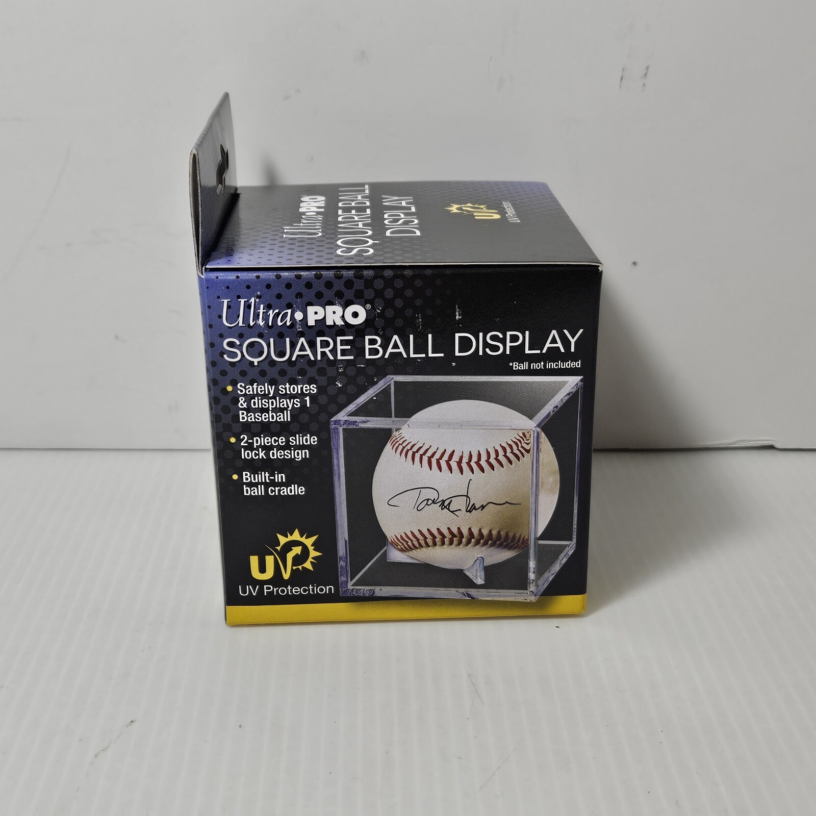 Ultra Pro UV Square Baseball Ball Holder Cube Display Case with 3 Prong ...