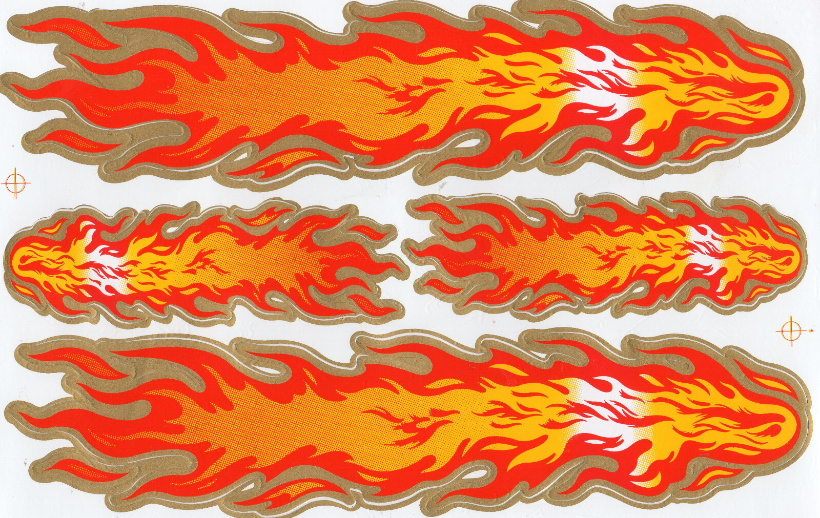 Flame Fire Sticker Sheet Motocross Car, Motorcycle, Skateboard & RC ...