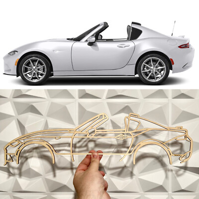 Miata MX5 ND Open Top Silhouette Line Wall Art | eBay
