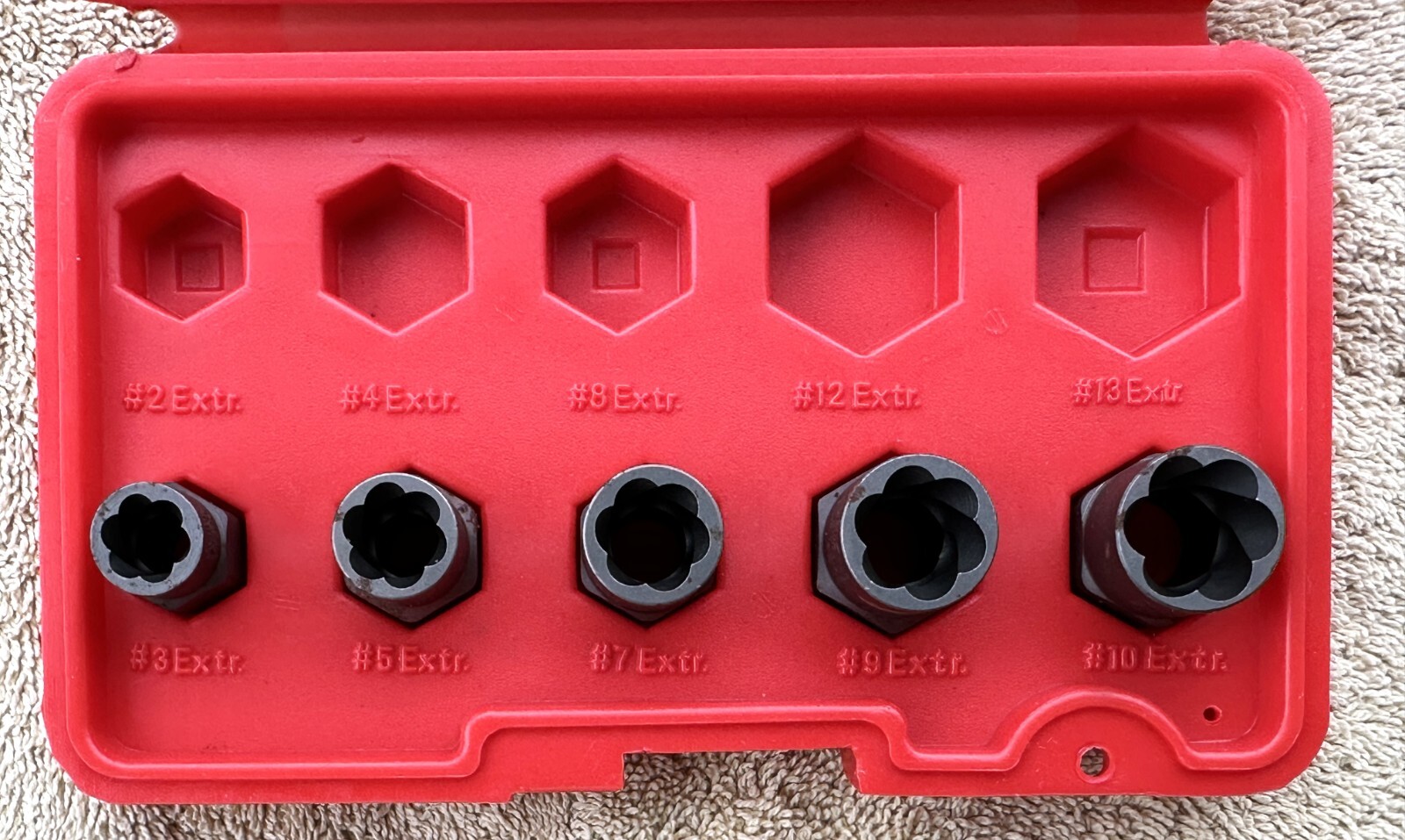 CRAFTSMAN 5 PC. NUT AND BOLT EXTRACTOR SET KIT # 3, 5, 7, 9, & 10 ...