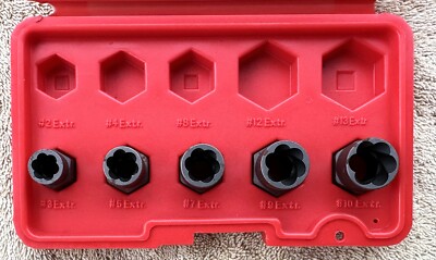 CRAFTSMAN 5 PC. NUT AND BOLT EXTRACTOR SET KIT # 3, 5, 7, 9, & 10 ...