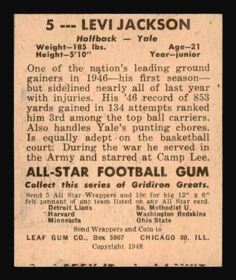 1948 Leaf #5 Levi Jackson - EX-MT | eBay