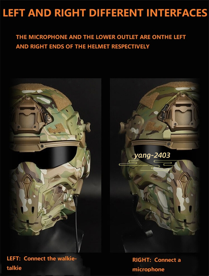 Army Full Face Helmet Tactical Assault Helmet Protective Mask ...