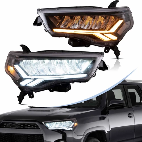 VLAND LED Reflector Headlights For 2014-2023 Toyota 4Runner Clear ...