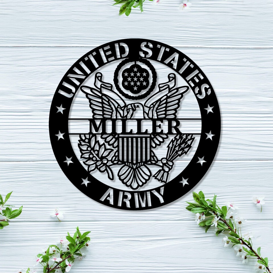Personalized US Army Metal Signs, Military Soldiers Veterans Day Wall ...