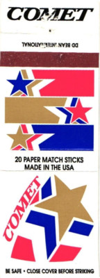 Comet 20 Paper Match Sticks, Made in The USA Vintage Matchbook Cover | eBay
