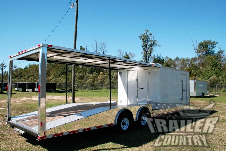 NEW 8.5 X 30 ENCLOSED + OPEN DECK CAR TOY HAULER TRAILER 5,200 LB AXLES ...