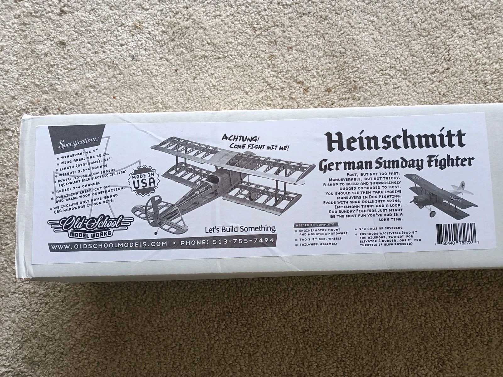 Old School Model Works - Heinschmitt Sunday Fighter Rc Plane - WS: 46.5 ...