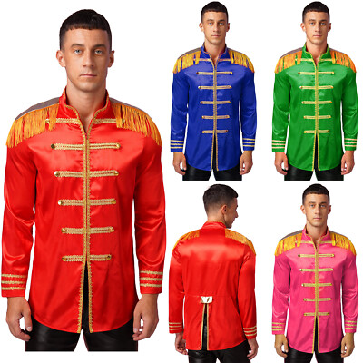 Mens SGT Sergeant Pepper Costume Hippy Medieval Jackets 60s Carnival ...