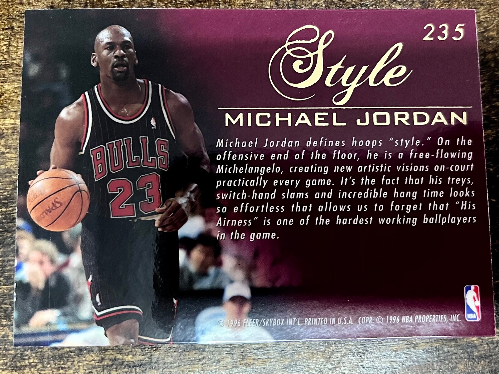 1995-96 Flair Style - #235 Michael Jordan NM Ungraded | eBay