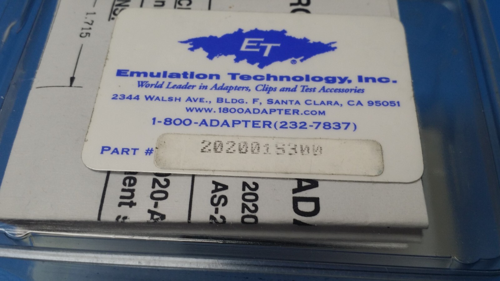 202001S300 EMULATION TECHNOLOGY ADAPTOR SOCKET AS-20-20-01S-3/6 | eBay