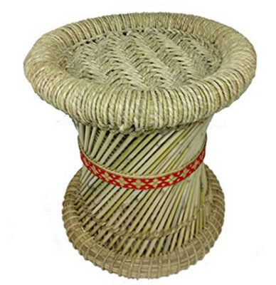 Eco-Friendly Handmade Cane Bar Stool Muddha Outdoor/Indoor Made By Jute ...