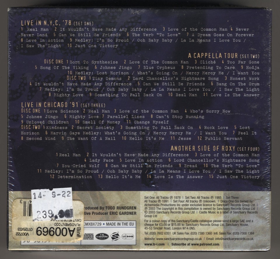 Todd Rundgren - Can't Stop Running - Brand New MINT Sealed 6CD UK ...