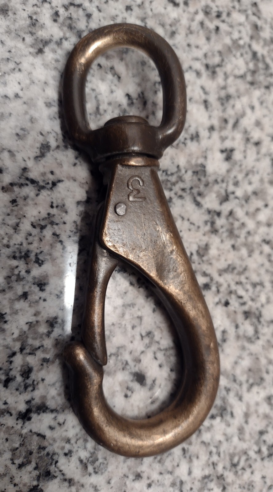 BRONZE BOAT HOOK CLIP, SPRING LOADED w/Rotational End. MADE IN ITALY ...