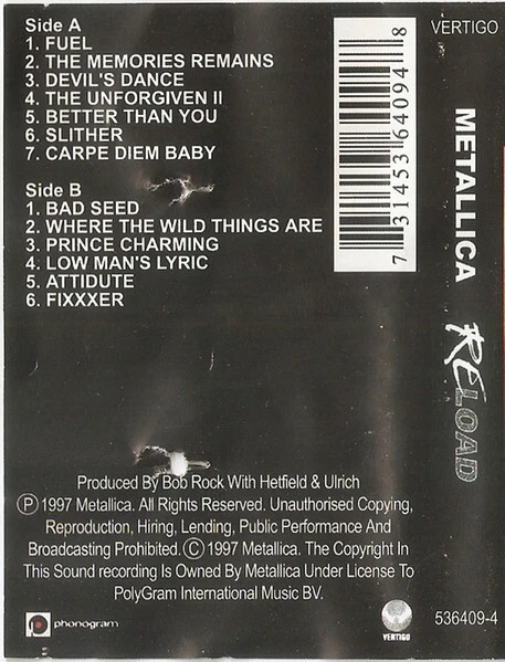 Metallica Reload Back
