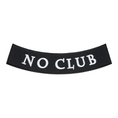 No Club Black & White Rocker Patch, Biker Patches | eBay