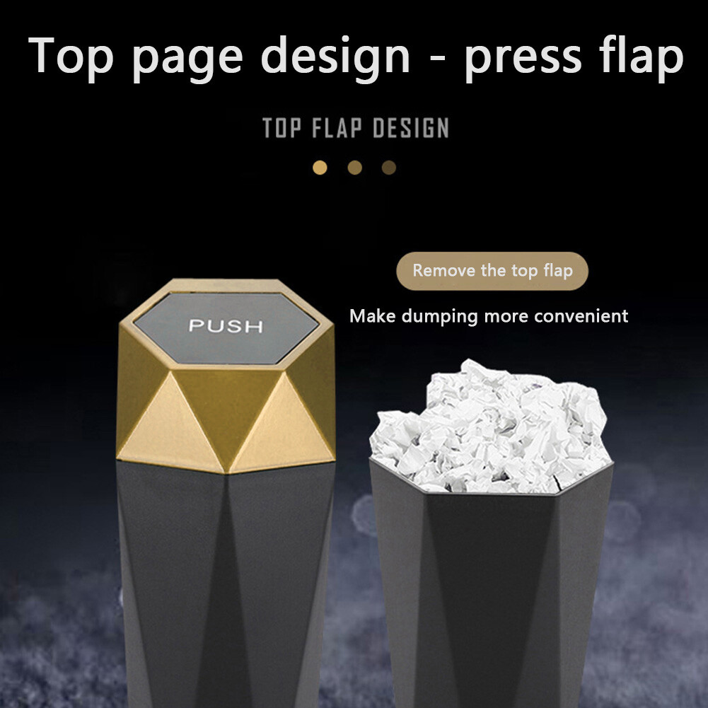 Auto Trash Bin with Lid Auto Trash Bin for Car Home (Gold 30 Garbage ...