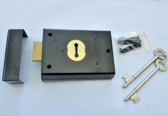 Rim Dead Lock Double Handed Victorian Old Style Shed Garage Door ...