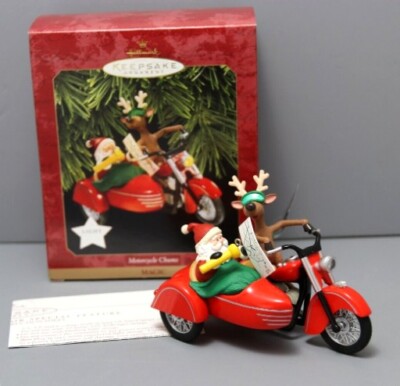 Hallmark Keepsake Xmas Ornament Orig Box 1997 Magic Light Motorcycle ...