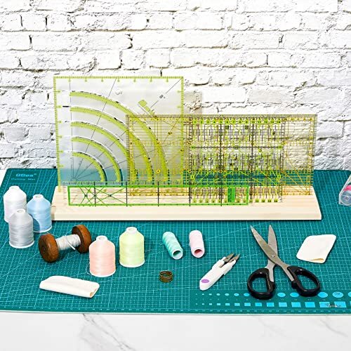 2 Pieces Wooden Ruler Rack Quilting Ruler Rack Organizer Quilting Ruler ...