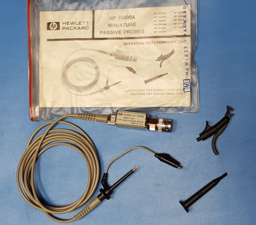 HP 10436A, Miniature Passive Probes, 10:1 Probe, 10M Ohm 11pF, 1 M ...