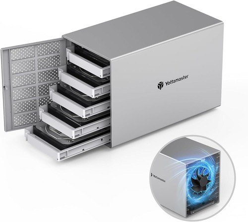 5 Bay RAID Type B Hard Drive Enclosure Storage For 2.5" 3.5" SATA HDD ...