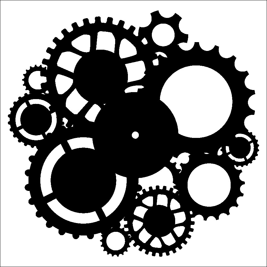 Clock Gear Silhouette Gear Set Small And Big Black Silhouette Royalty
